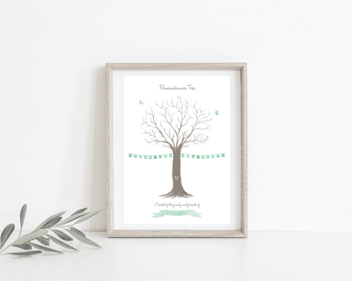 Fingerprint Remembrance Tree Memorial Print Kit A Creative | Etsy UK