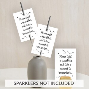 25 White Funeral Sparkler Cards - Memorial, Celebration of Life ...