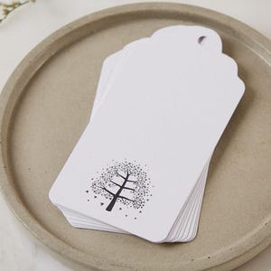 25 White Memory Tree Message Tags - Funeral, Remembrance, Celebration ...