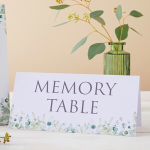 Eucalyptus Funeral Memory Table Signs Set - Memorial, Celebration of ...