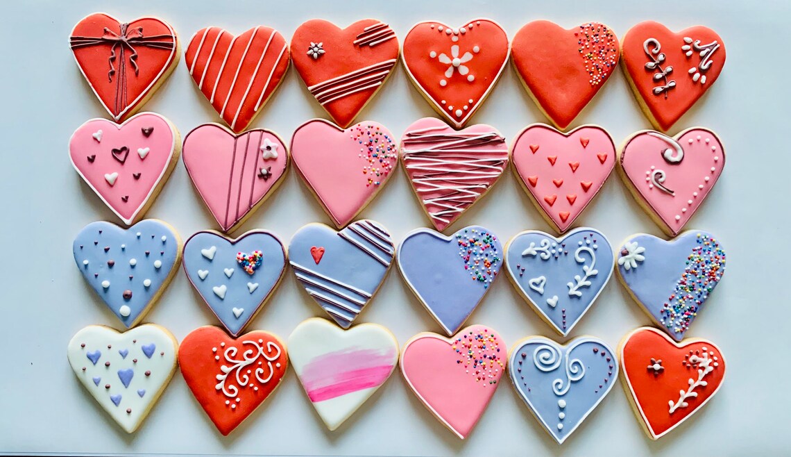 Heart Cookies for Any Celebration. Any Color Available. Birthday ...