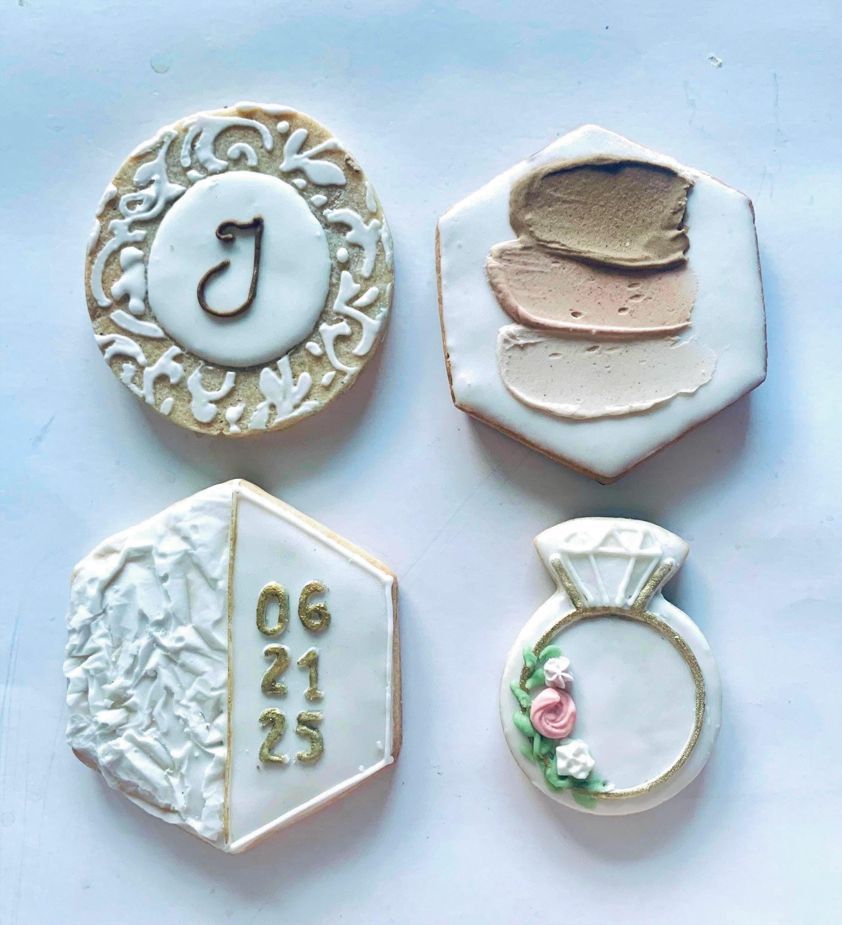 Rustic Elegance Wedding Sugar Cookies, Engagement Cookies, Bridal ...