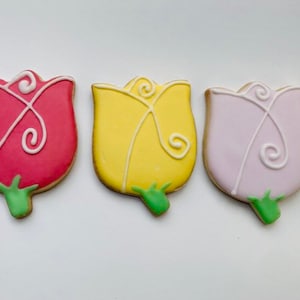 Tulip Flowers Sugar Cookies for Birthdays, Mother’s Day, Celebrations ...