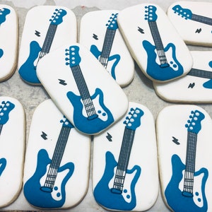Guitar Sugar Cookies, Electric Guitar, Acoustic Guitar Cookies, Band ...