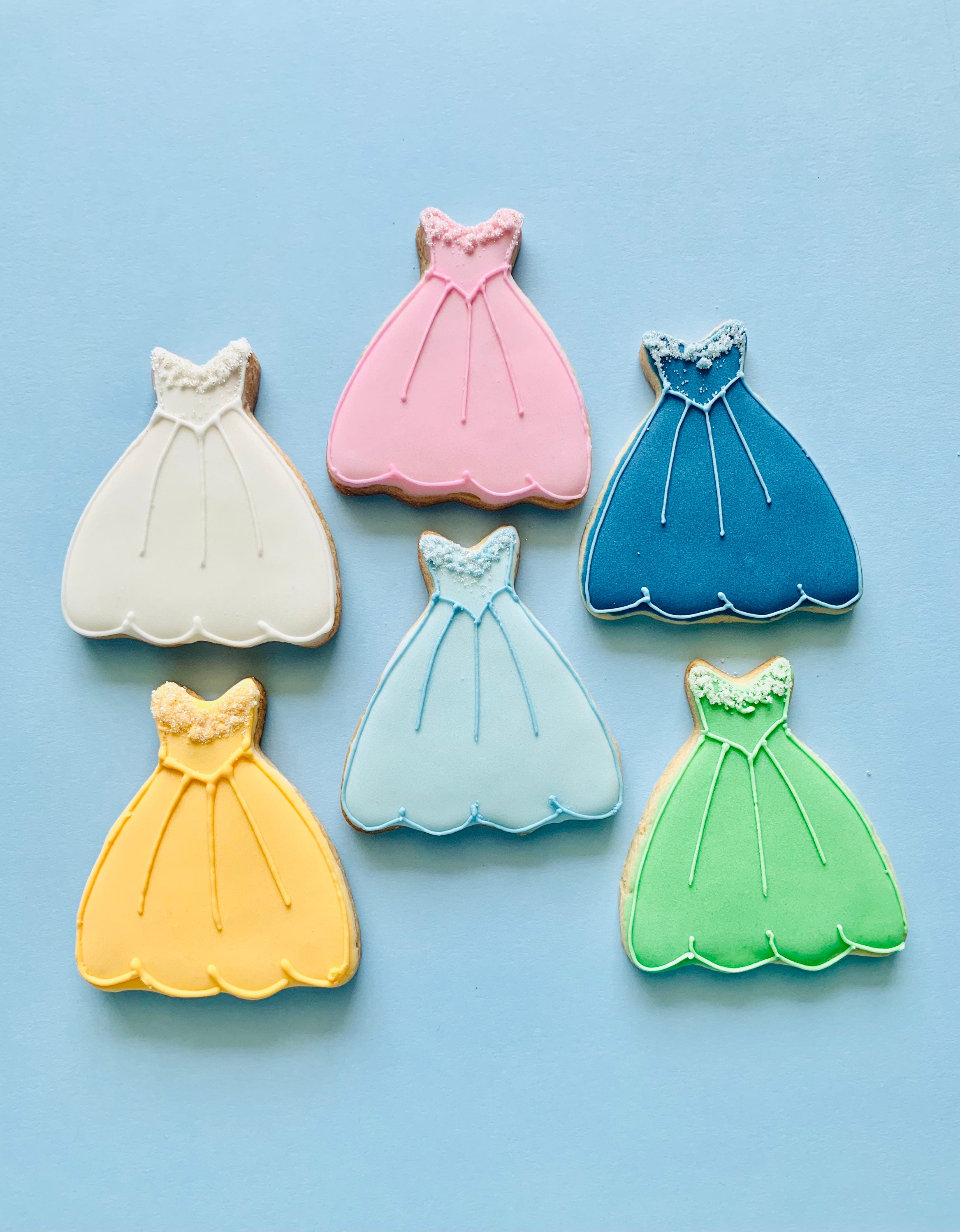 Princess Dress Formal Dress Cookies, Fancy Dress Cookies, Bridal Shower ...