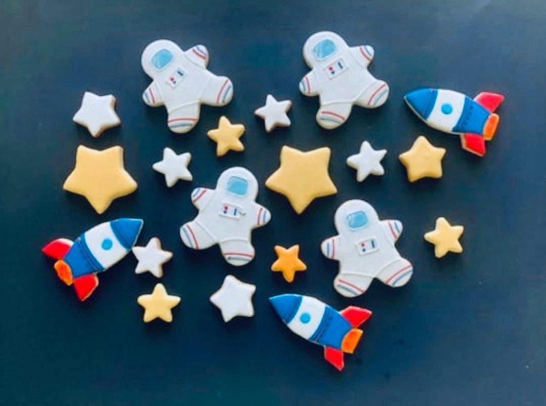 Fly Me to the Stars Space Sugar Cookies, Astronaut Cookies, Stars Sugar ...