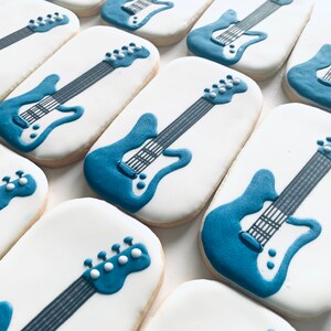 Guitar Sugar Cookies, Electric Guitar, Acoustic Guitar Cookies, Band ...