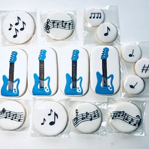 Guitar Sugar Cookies, Electric Guitar, Acoustic Guitar Cookies, Band ...