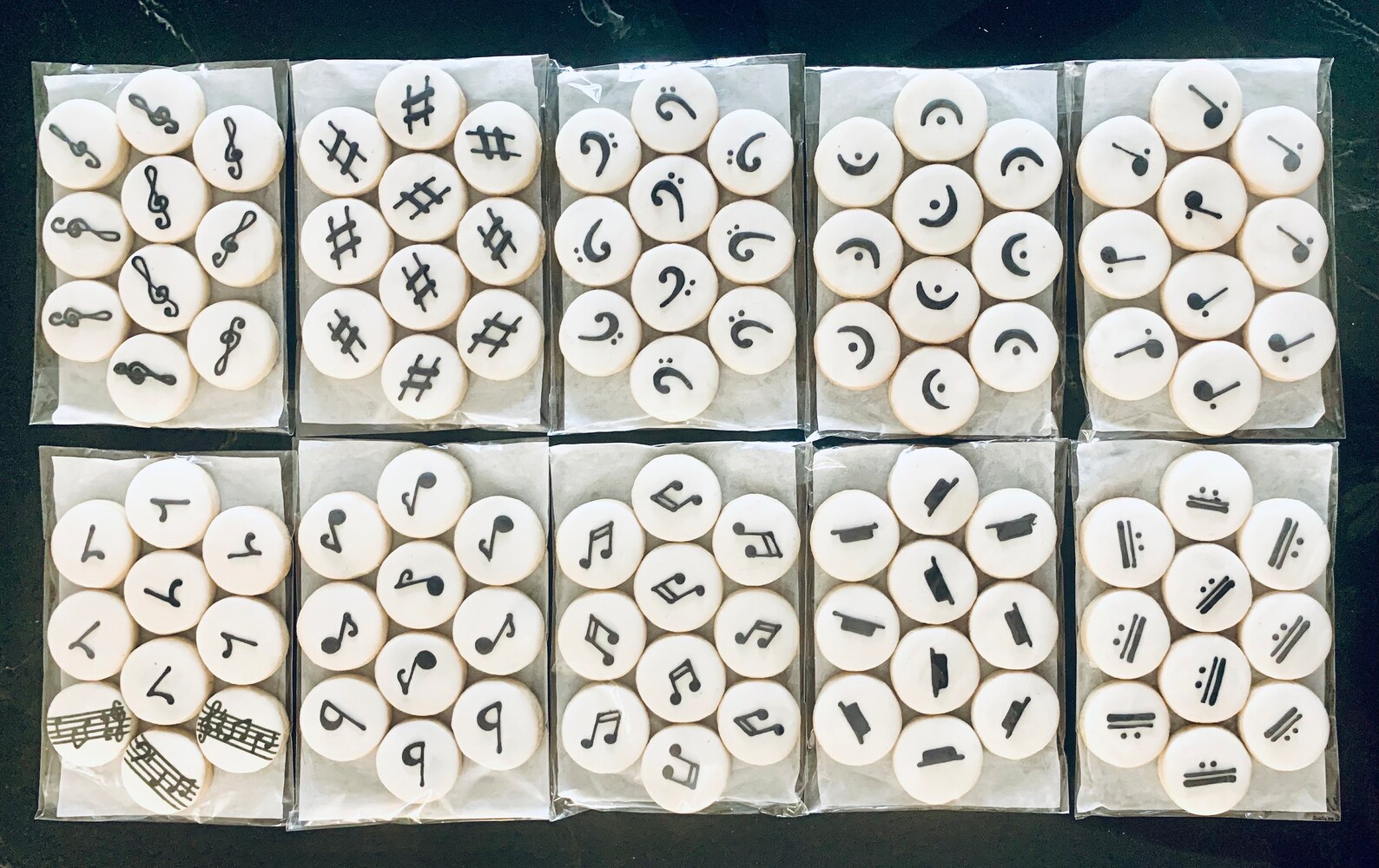 Mini Music Notes Sugar Cookies Half Pound. Music Event Celebration ...