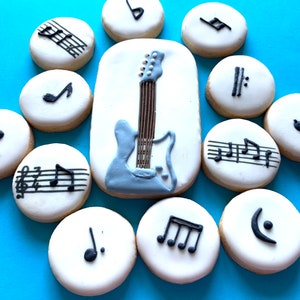 Guitar Sugar Cookies, Electric Guitar, Acoustic Guitar Cookies, Band ...