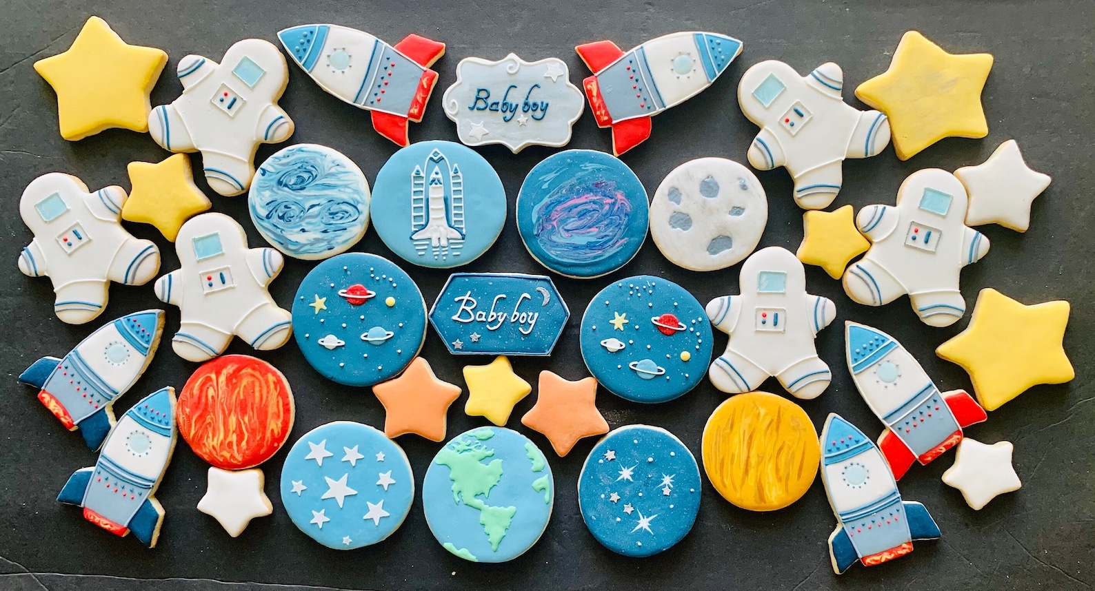 Baby Boy/girl Space Sugar Cookies 3 Dozen, Space Shuttle, Astronauts ...