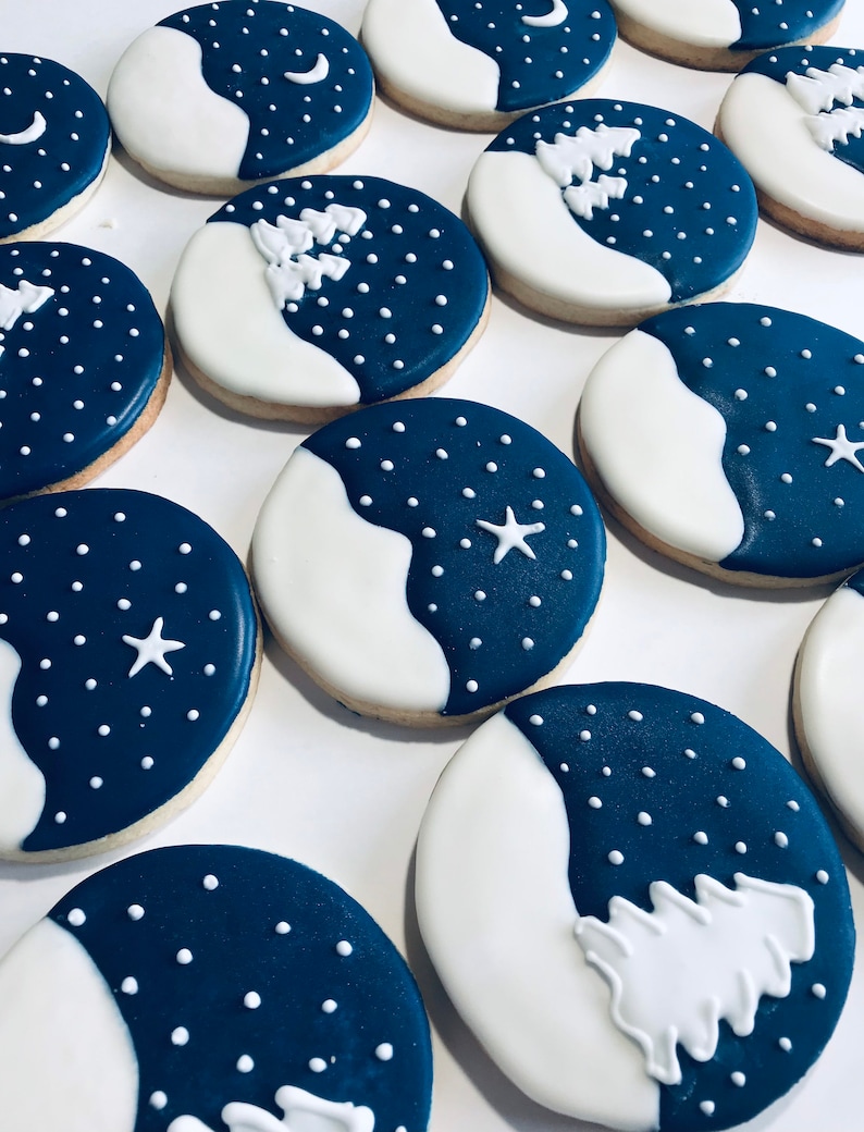 Winter Night Sugar Cookies Winter Love Quietness of Winter - Etsy