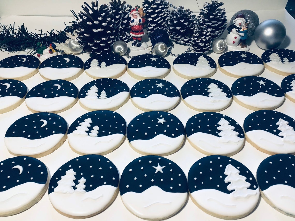 Winter Night Sugar Cookies Winter Love Quietness of Winter - Etsy