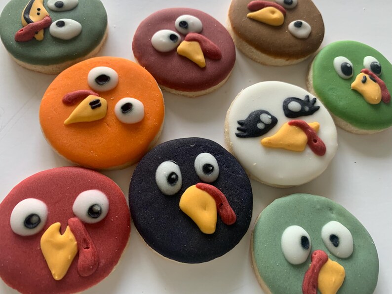 Mini Turkey Face Thanksgiving , Fall Sugar Cookies, Holiday Cookies ...