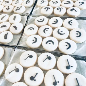 Mini Music Notes Sugar Cookies Half Pound. Music Event Celebration ...