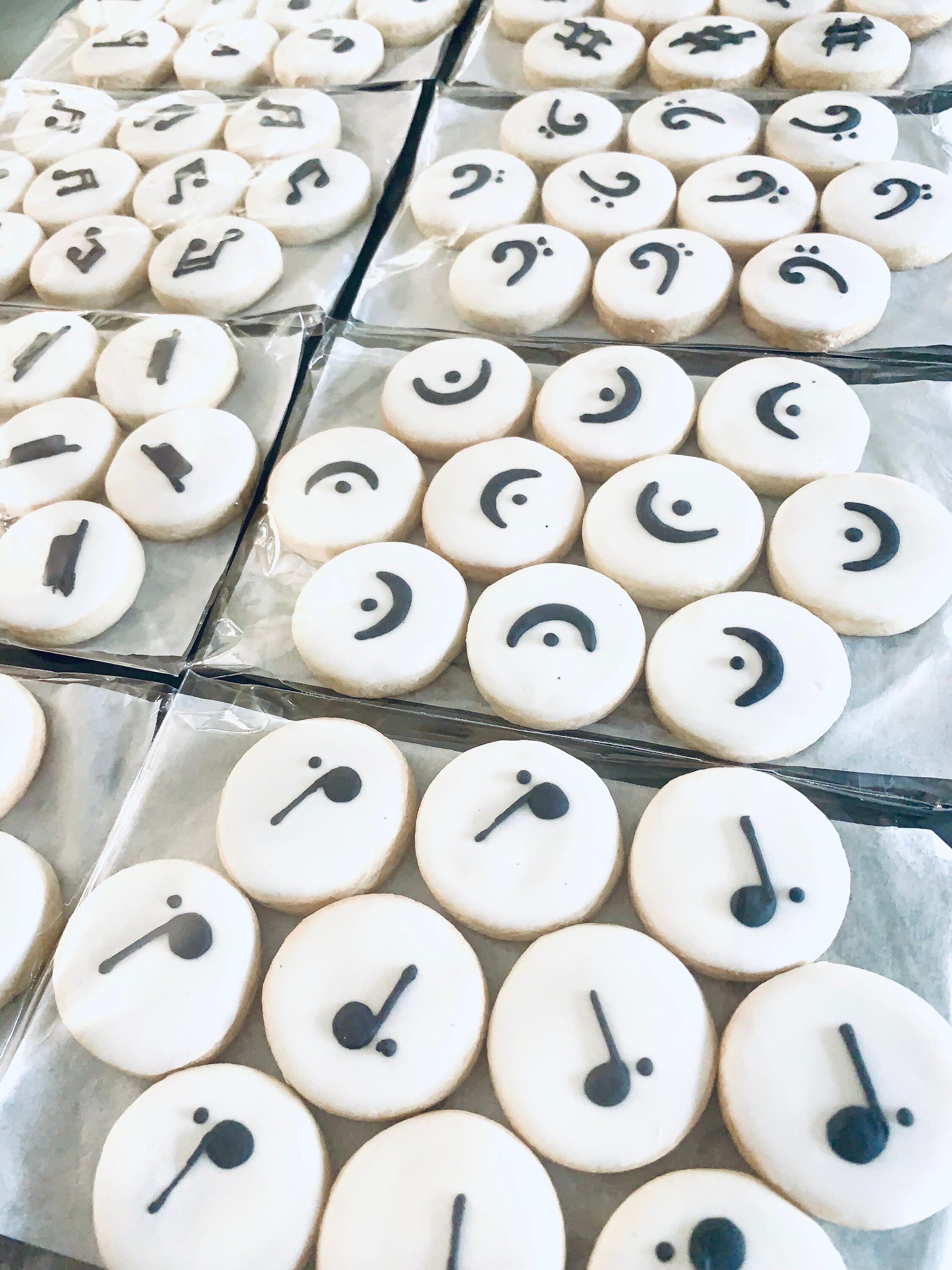 Mini Music Notes Sugar Cookies Half Pound. Music Event Celebration ...