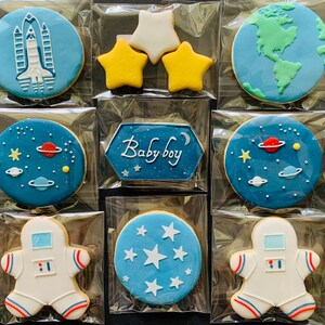 Baby Boy/girl Space Sugar Cookies 3 Dozen, Space Shuttle, Astronauts ...