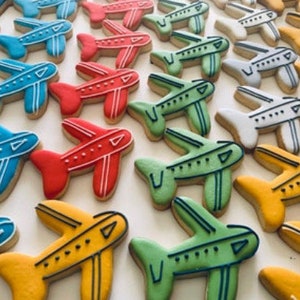 Aviation, Airplane Sugar Cookies, Pilot Gift, Baby Shower, Airplane ...