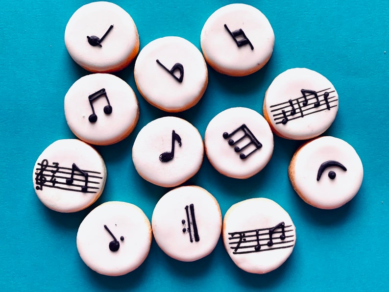Mini Music Notes Sugar Cookies Half Pound. Music Event Celebration ...