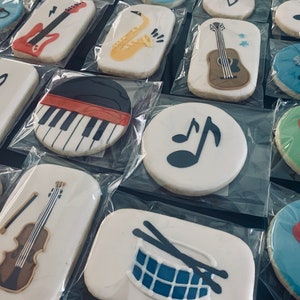 Music Concert Sugar Cookies, Music Instruments, Violin, Piano, Guitar ...