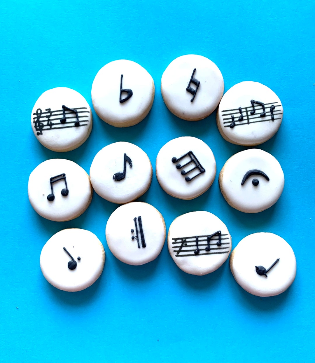 Mini Music Notes Sugar Cookies Half Pound. Music Event Celebration ...