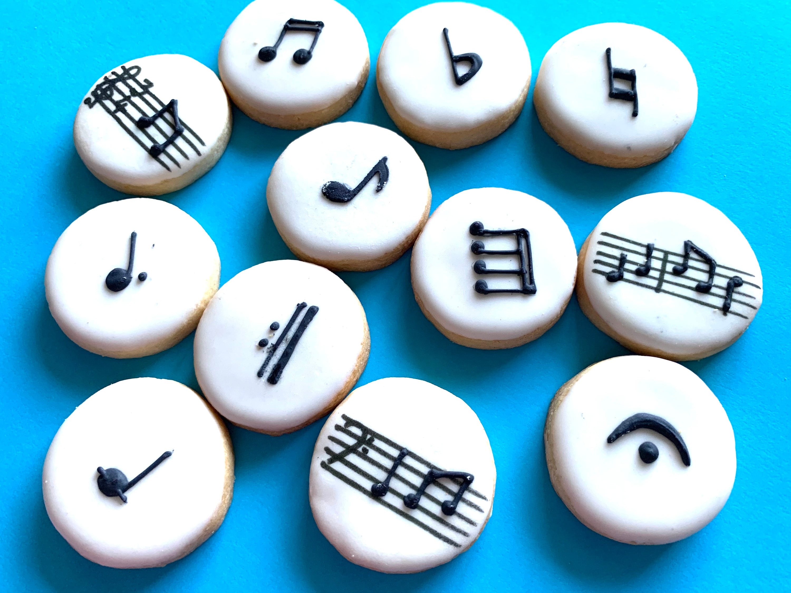 Mini Music Notes Sugar Cookies Half Pound. Music Event Celebration ...