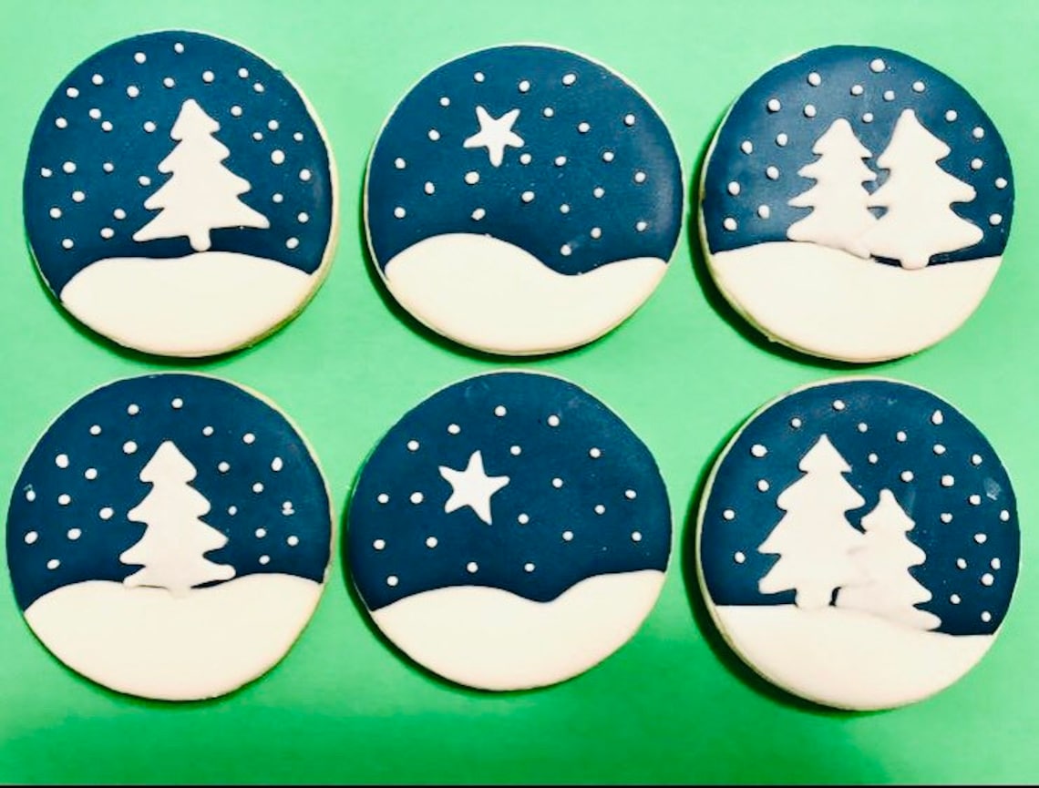 Winter Night Sugar Cookies Winter Love Quietness of Winter - Etsy