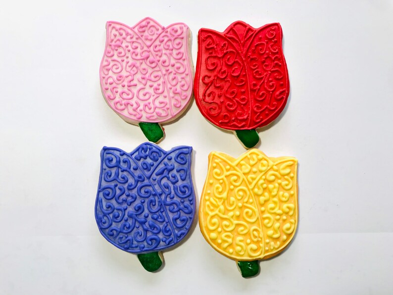 Tulip Flowers Sugar Cookies for Birthdays, Mother’s Day, Celebrations ...