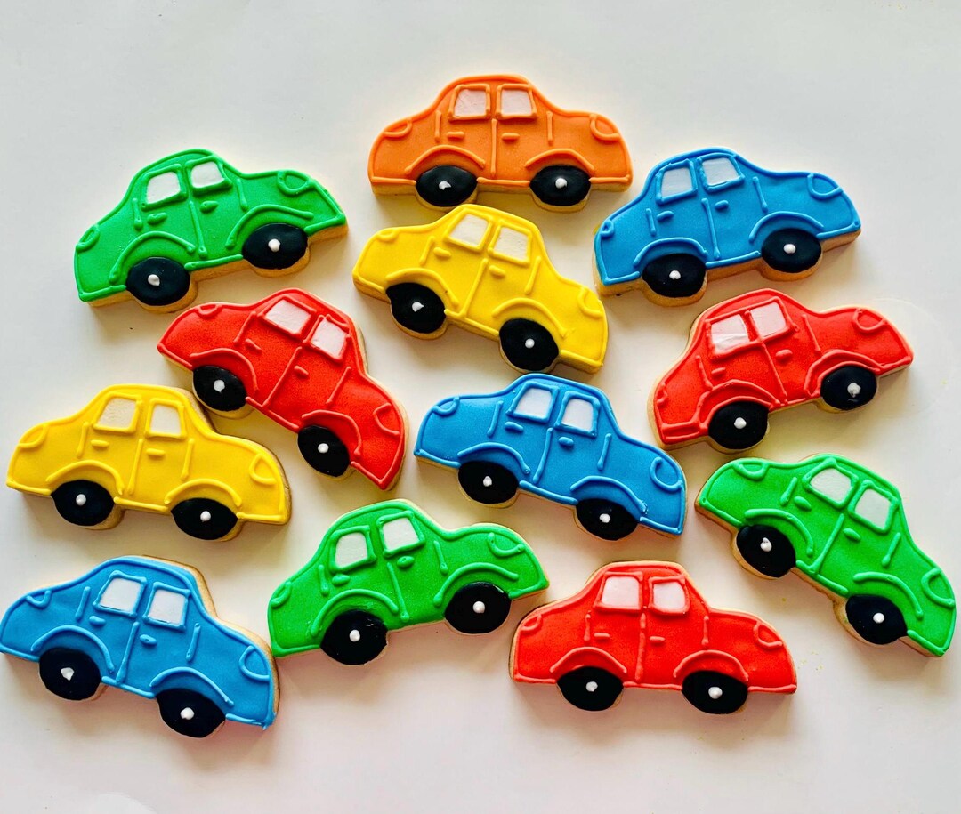 Car Birthday Cookies,baby Shower Car Cookies, Police Car Cookies ...