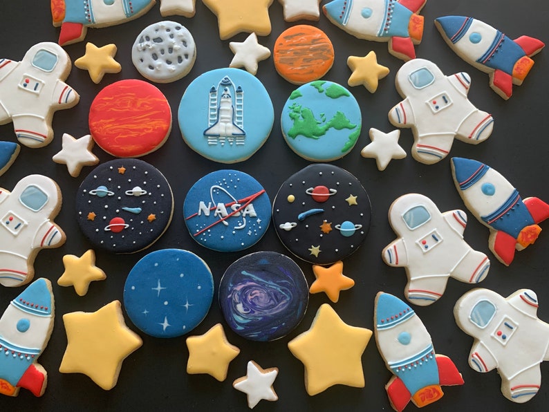 Outer Space Cookies Space Shuttle Earth Spacecraft - Etsy