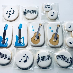 Guitar Sugar Cookies, Electric Guitar, Acoustic Guitar Cookies, Band ...