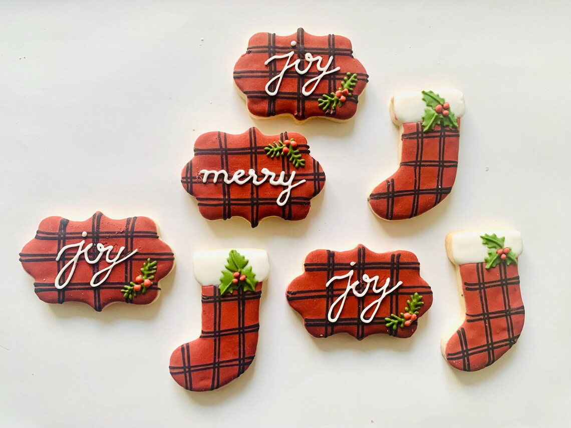 Joy Christmas Cookies, Merry Christmas Cookies, Stocking Christmas ...