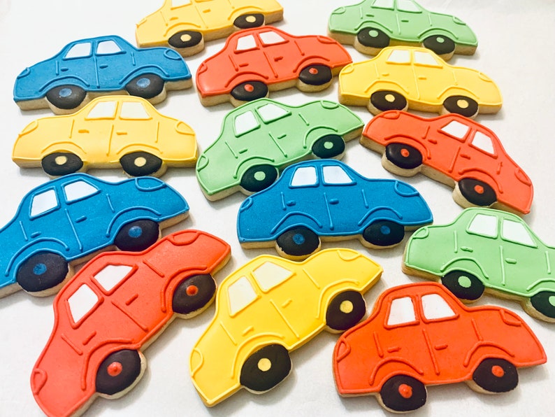 Car Birthday Cookies,baby Shower Car Cookies, Police Car Cookies ...