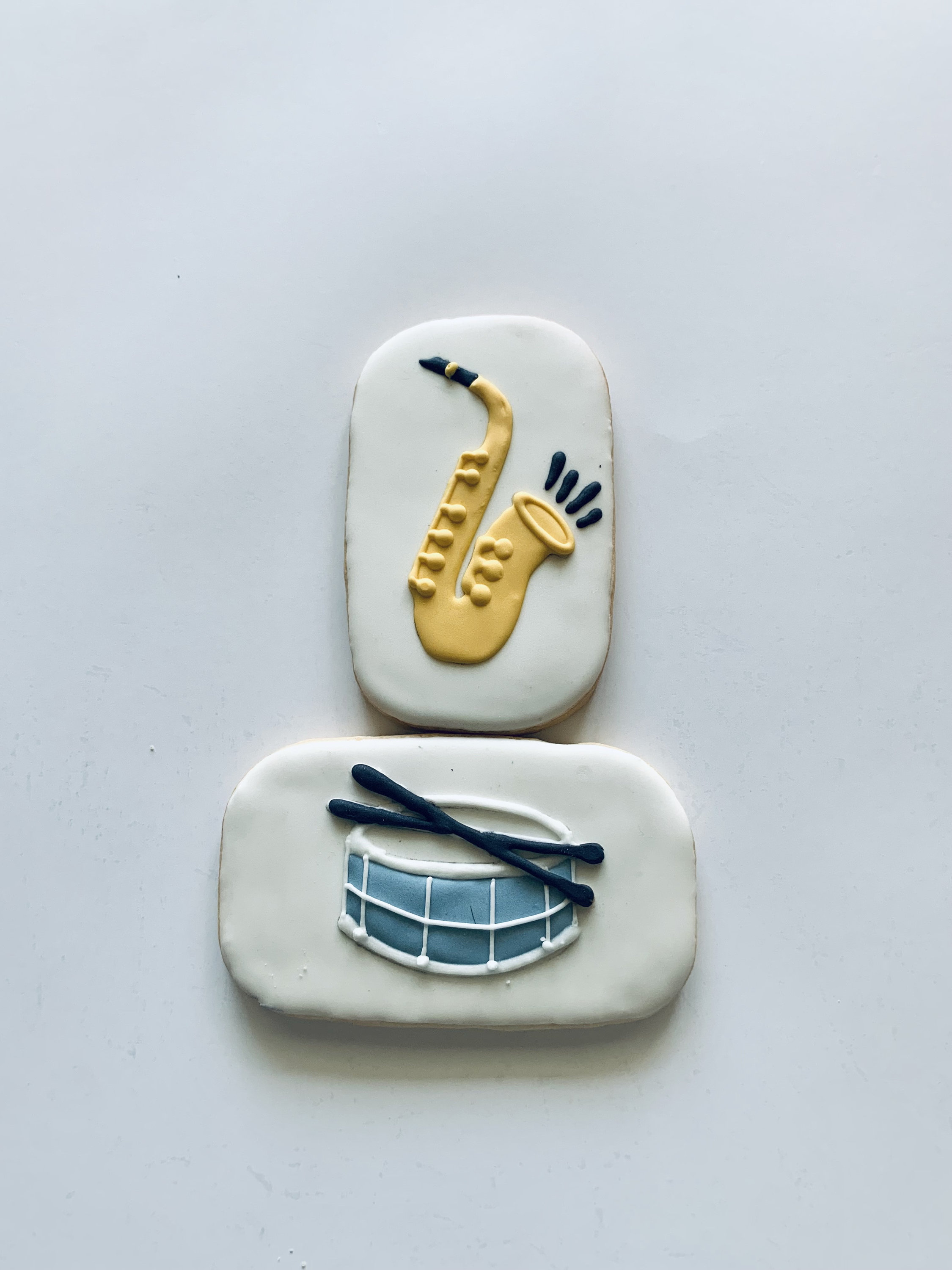 Saxophone and Drum Cookies Music Notes Cookies Orchestra - Etsy