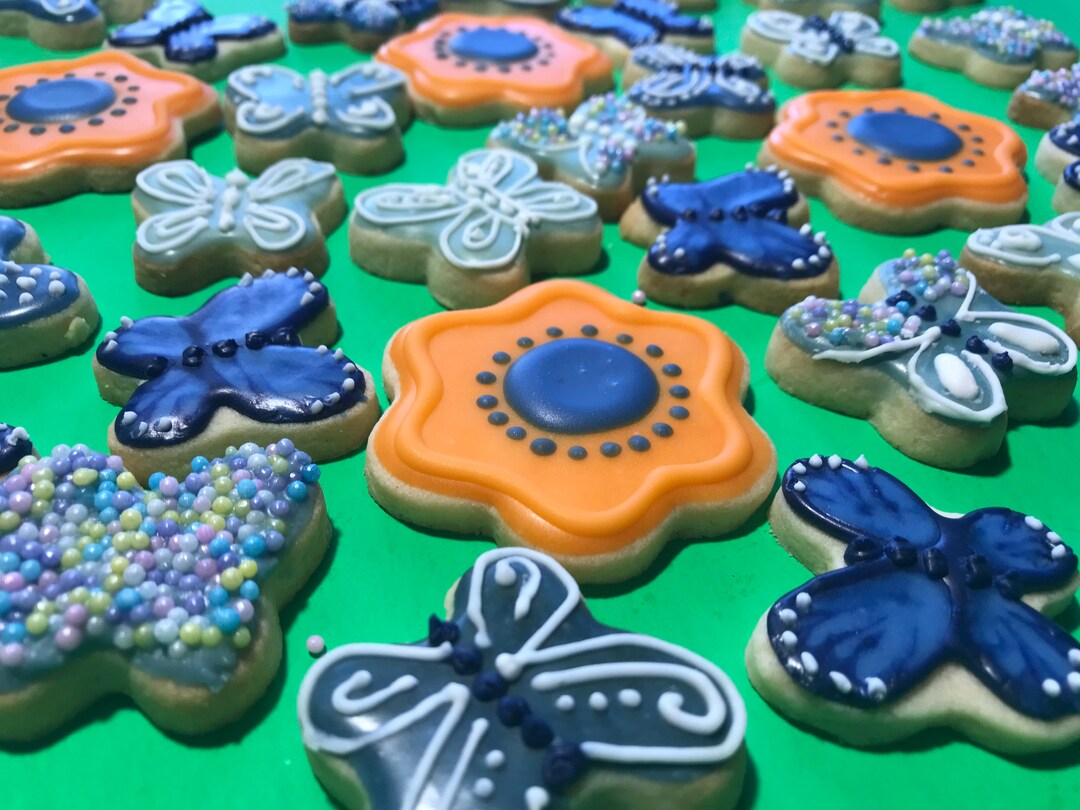 Butterfly Garden Sugar Cookies, Butterflies Mini Cookies. - Etsy