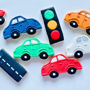 Car Birthday Cookies,baby Shower Car Cookies, Police Car Cookies ...