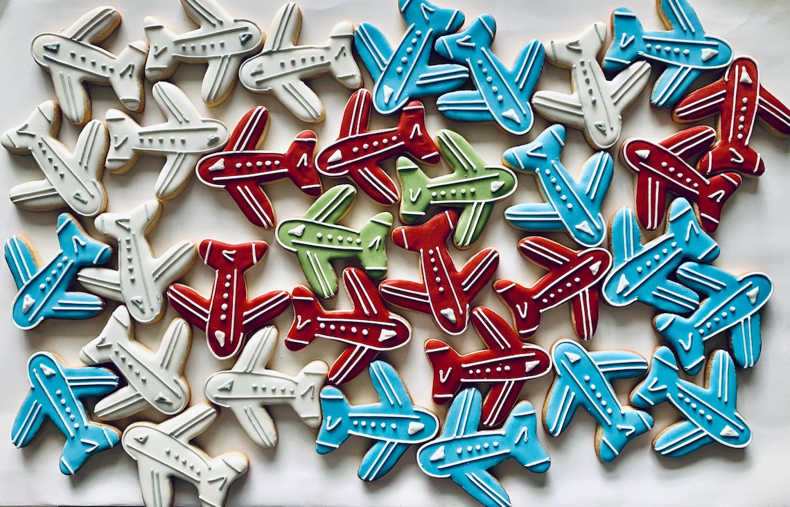 Aviation, Airplane Sugar Cookies, Pilot Gift, Baby Shower, Airplane ...