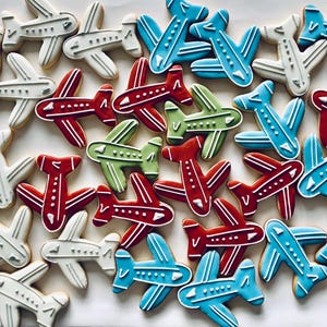 Aviation, Airplane Sugar Cookies, Pilot Gift, Baby Shower, Airplane ...