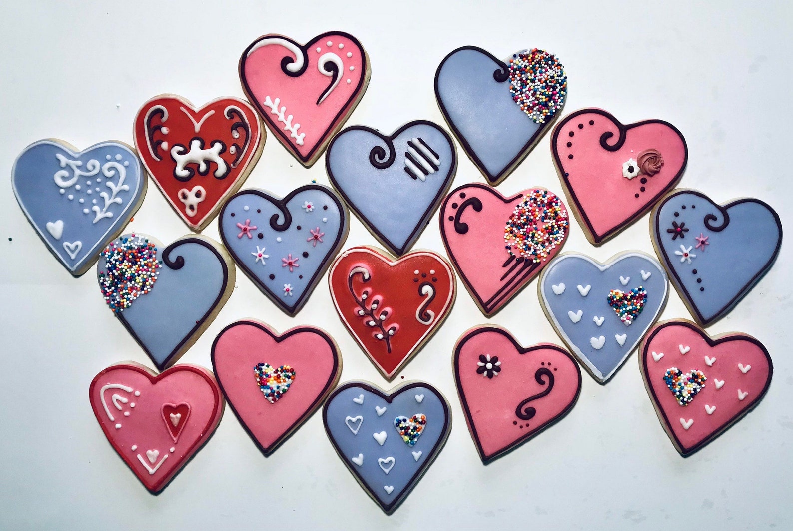 Heart Cookies for Any Celebration. Any Color Available. Birthday ...