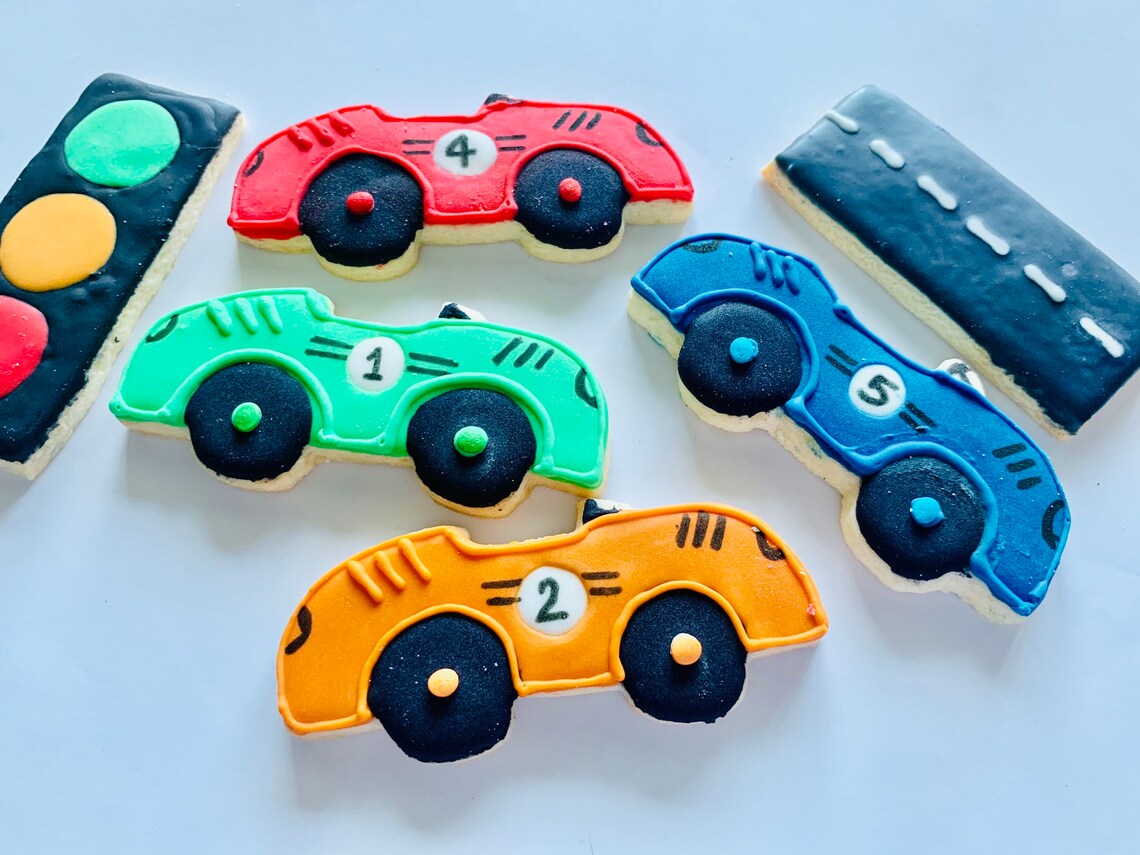 Race Car Birthday Cookies Baby Shower Race Car Cookies - Etsy