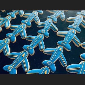 Aviation, Airplane Sugar Cookies, Pilot Gift, Baby Shower, Airplane ...