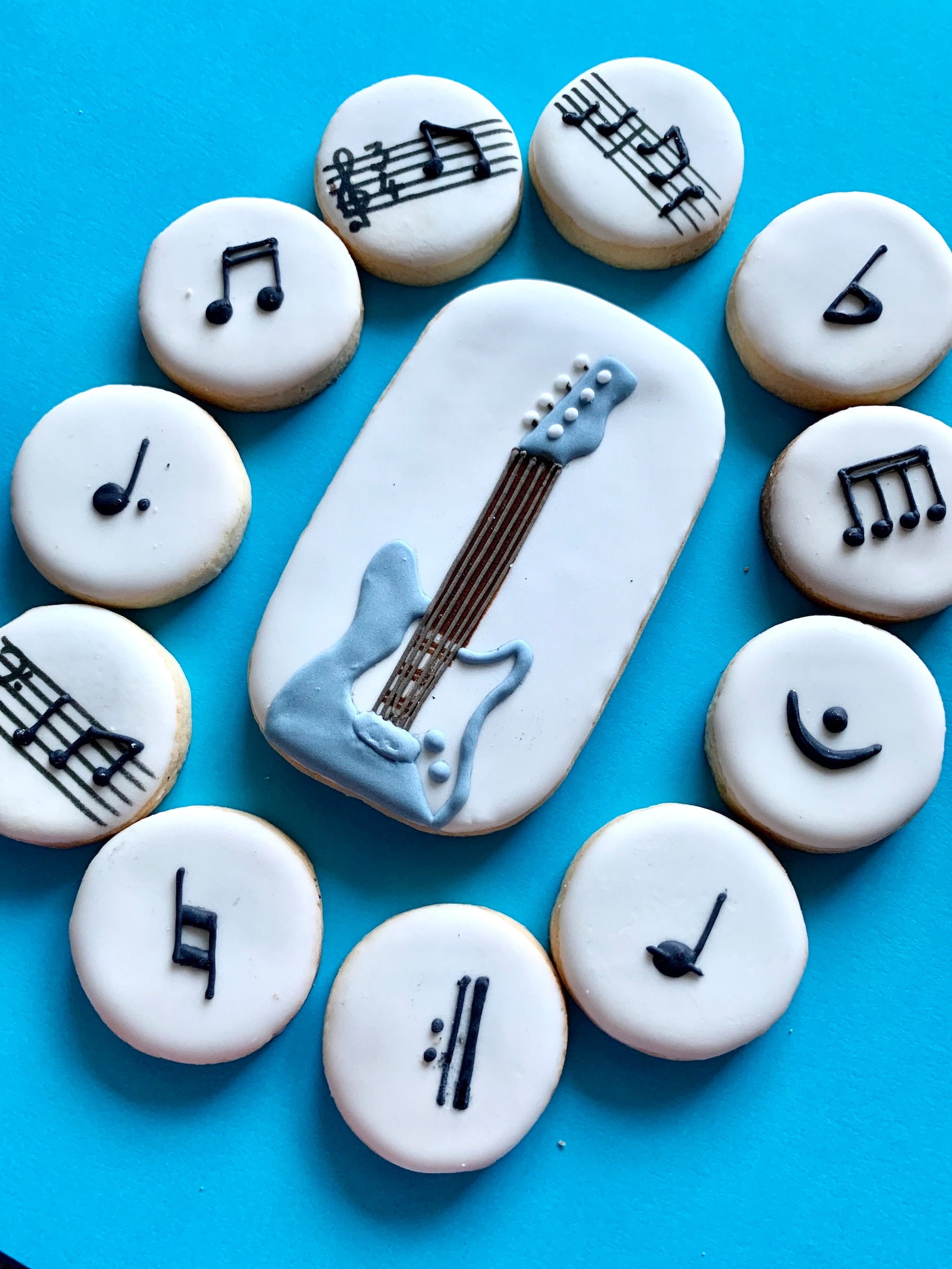 Guitar Sugar Cookies, Electric Guitar, Acoustic Guitar Cookies, Band ...