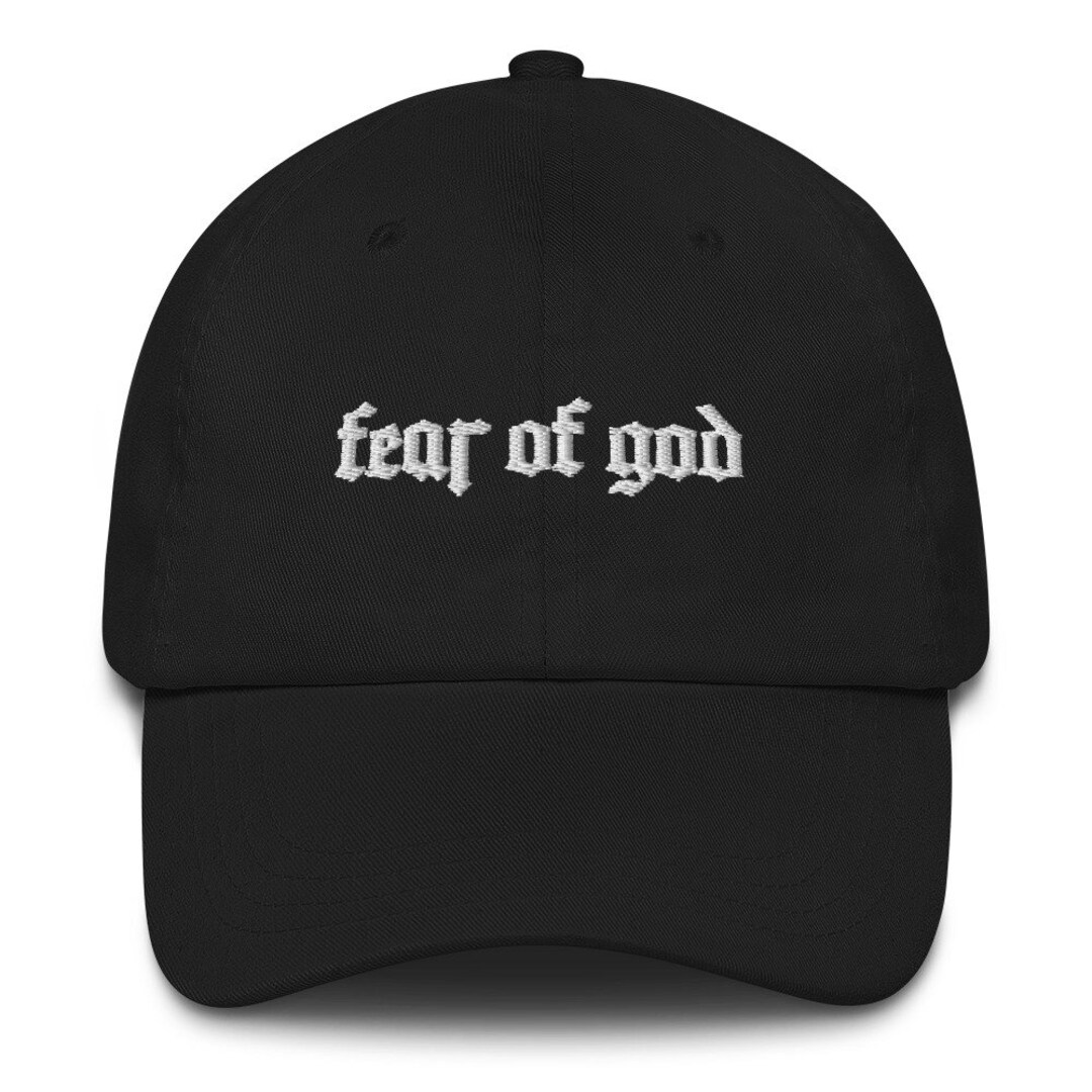 Fear of God | Old English Font Graphic Embroidered Dad Hat - Etsy