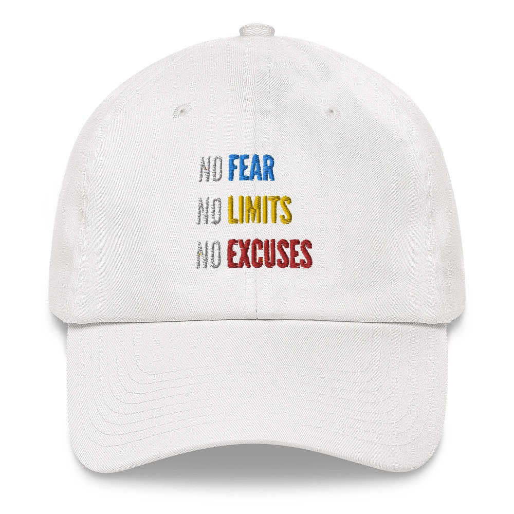 No Fear No Limits No Excuses Graphic Embroidered Dad Hat - Etsy UK