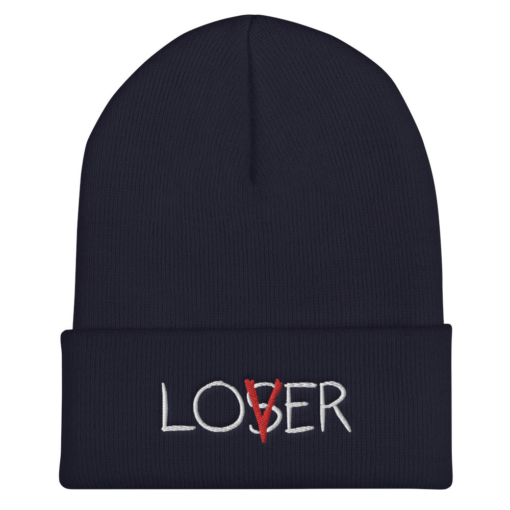 Lover Loser Graphic Embroidered Cuffed Beanie - Etsy