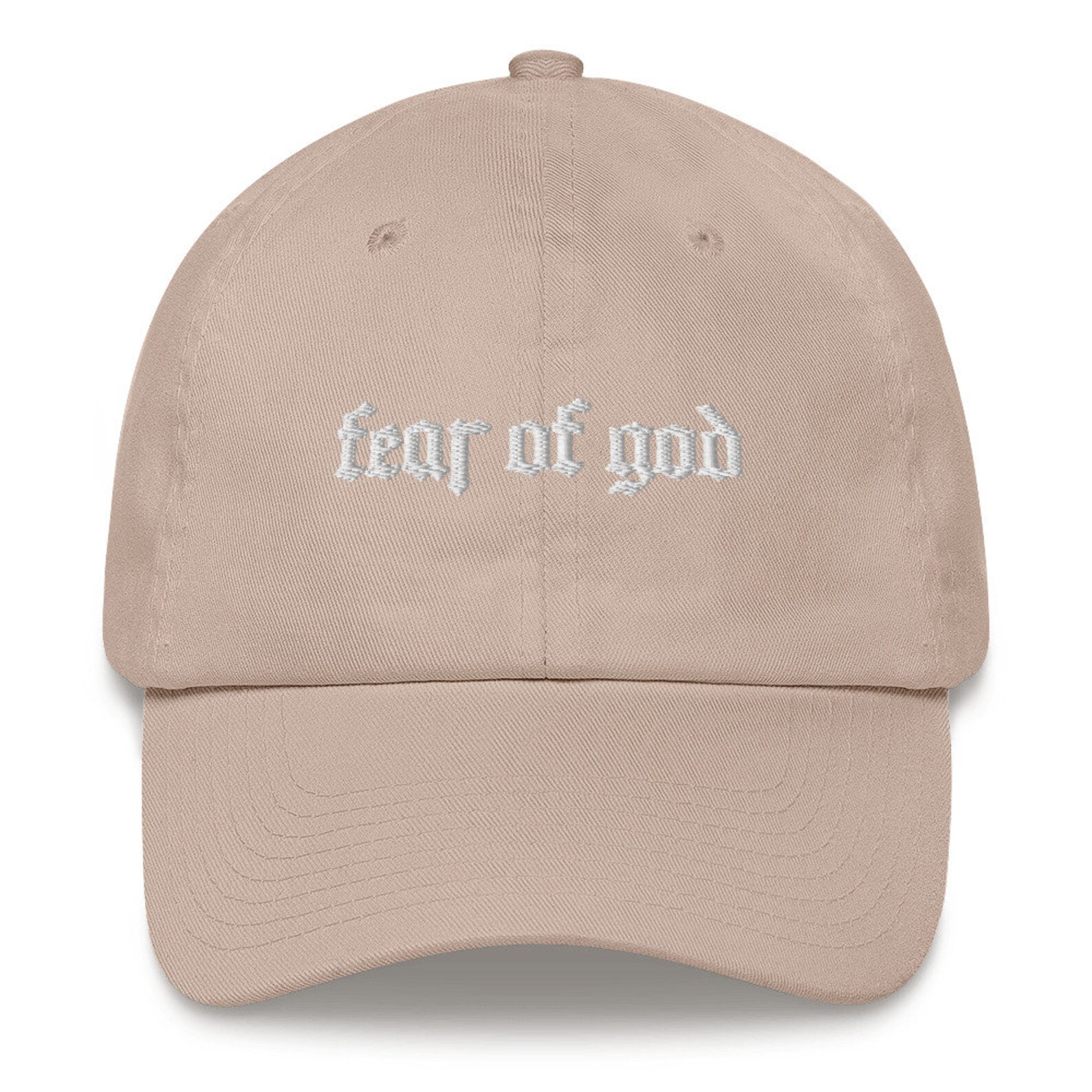 Fear of God Old English Font Graphic Embroidered Dad Hat - Etsy