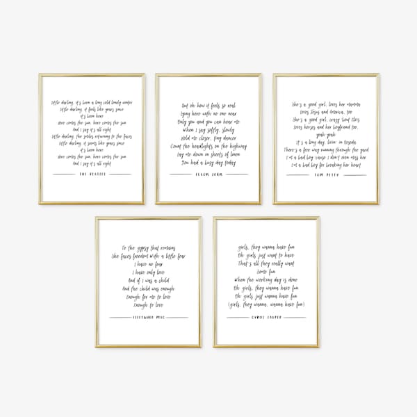 Beatles Lyrics Art - Etsy