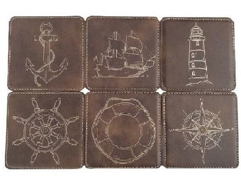 Nautical Coasters - Etsy