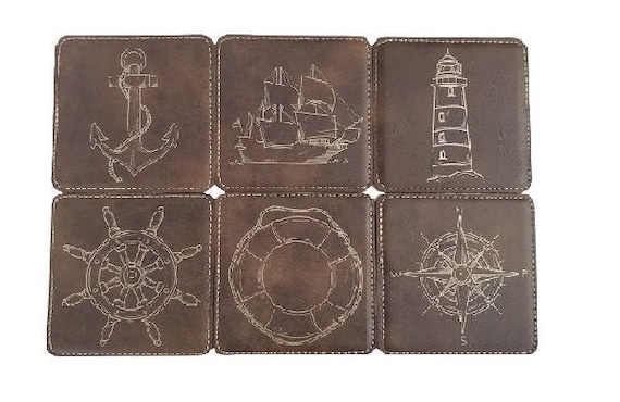 Nautical Coasters Set of 6 | Etsy