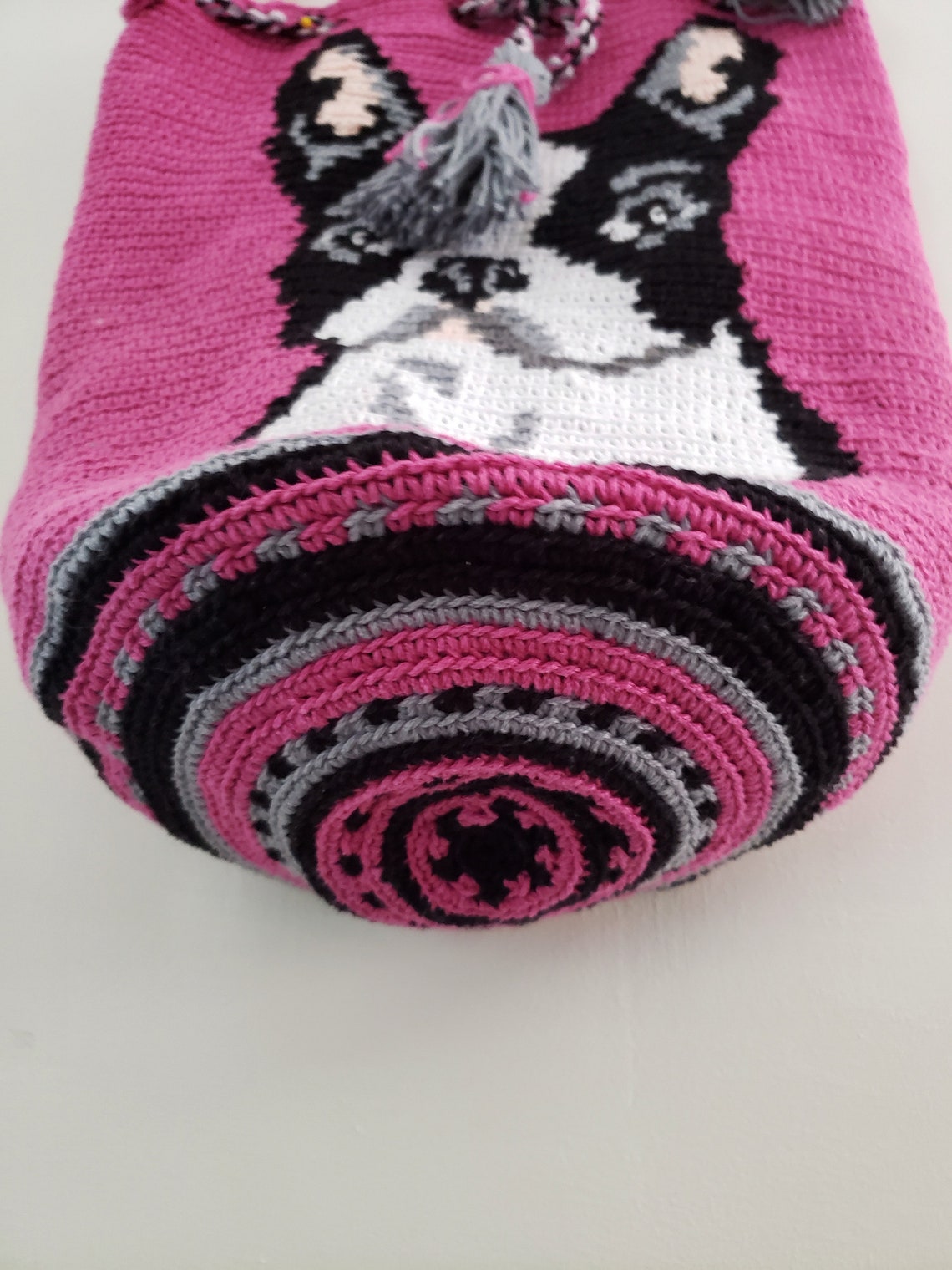 Boston Terrier Themed Crocheted Shoulder Bag | Etsy